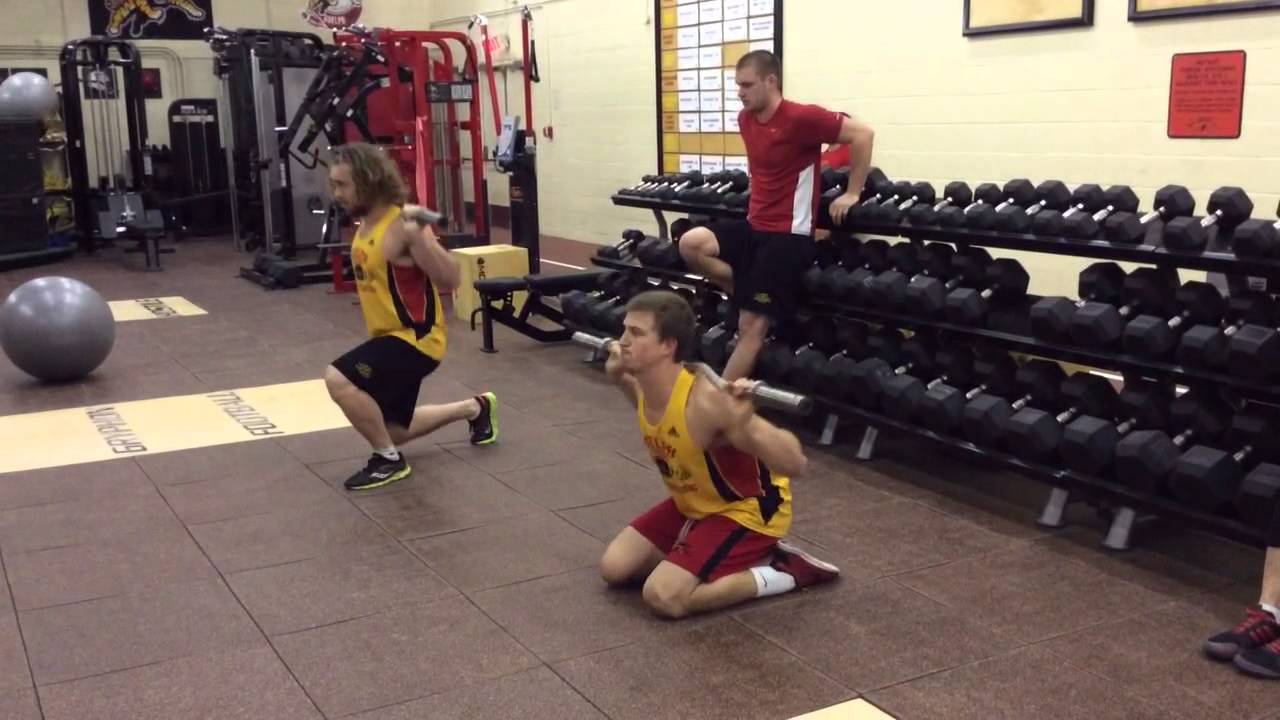 Kneeling Jumps with Bar on Shoulders - YouTube