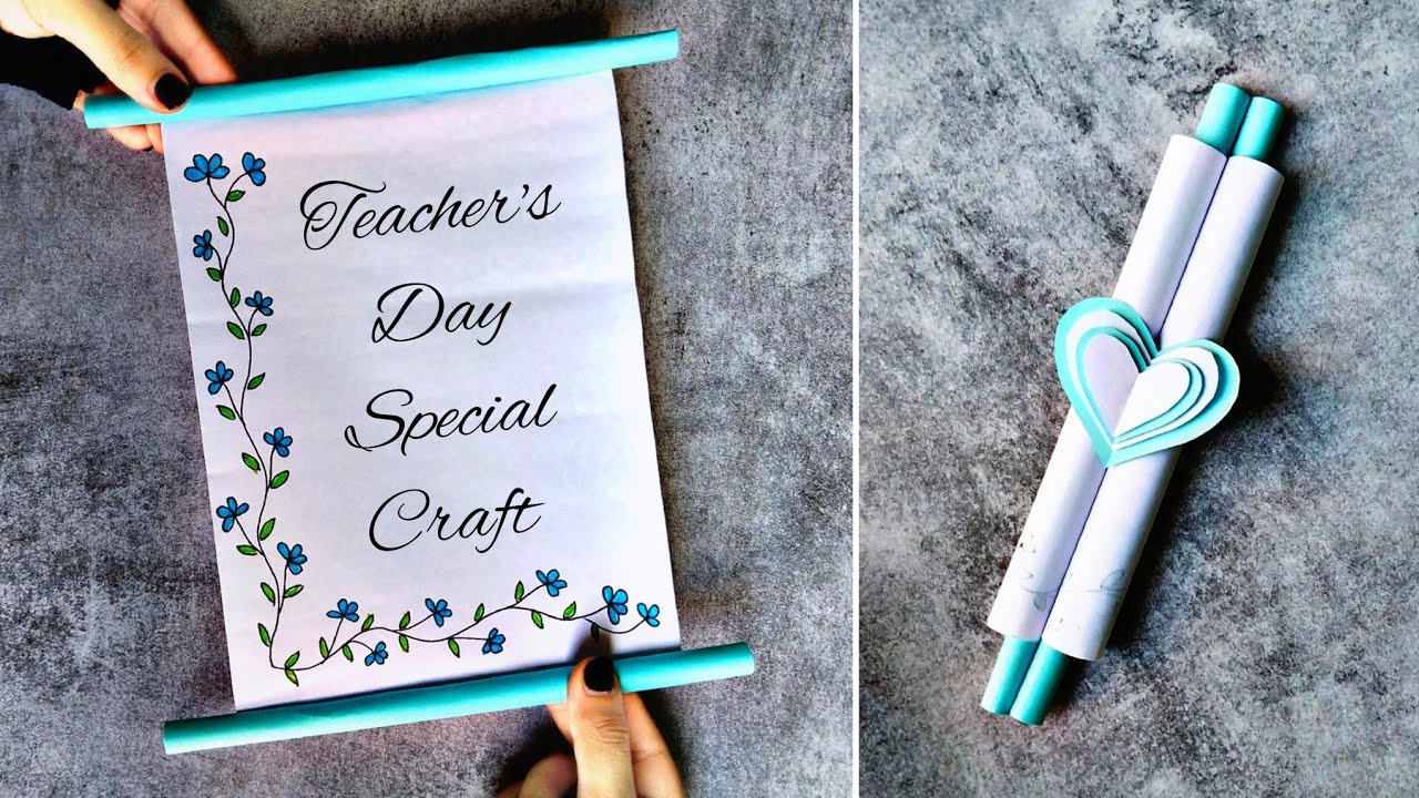 DIY Scroll Card For Teacher's Day| Paper Scroll Card| Teacher's Day ...