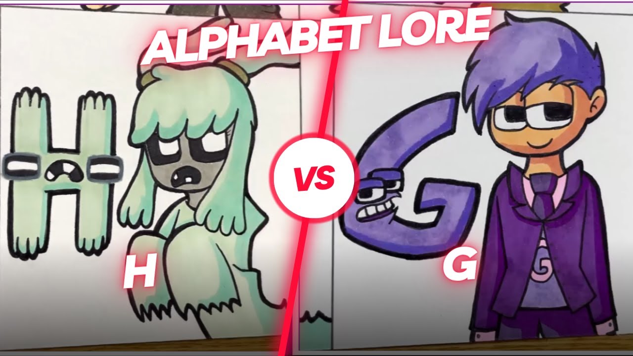 DRAWING Alphabet Lore H VS G / Humanized Alphabet Lore Whos the Winner ...