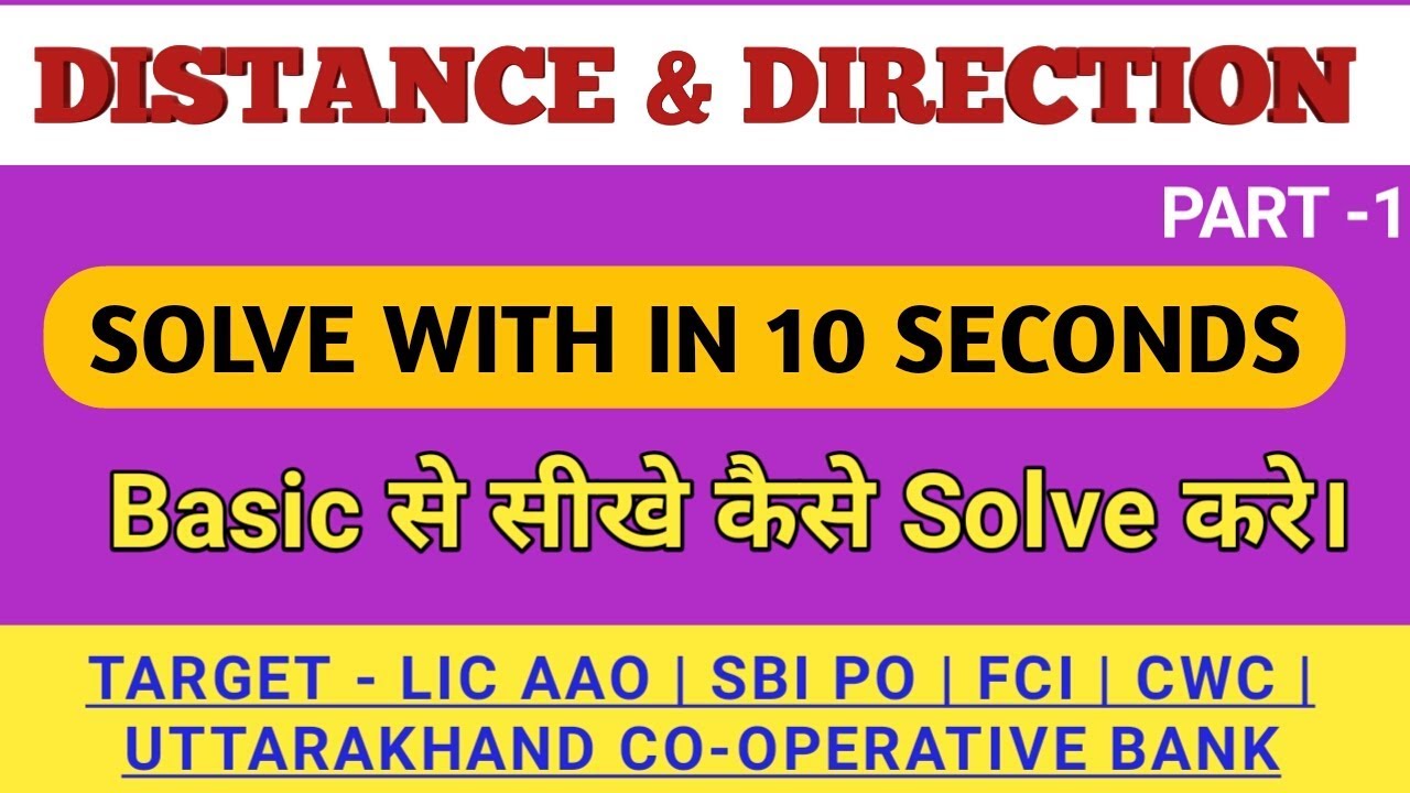 DISTANCE & DIRECTION QUESTION || EASY TRICK TO SOLVE IN GOOD APPROACH ...