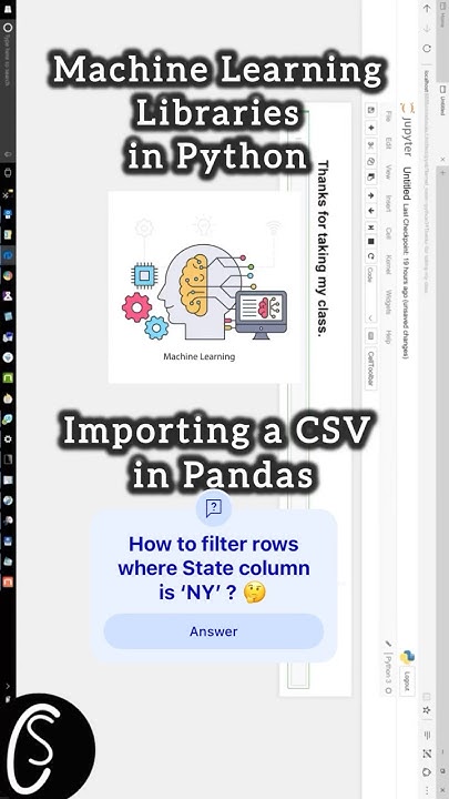 Importing a CSV in Pandas | Machine Learning Libraries in Python - YouTube