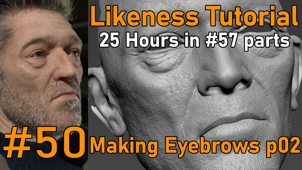 Likeness Tutorial PART 50 Making eyebrows with Xgen interactive Part02 ...