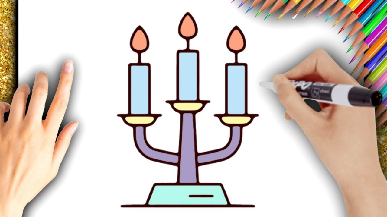 Cómo dibujar un candelabro - YouTube