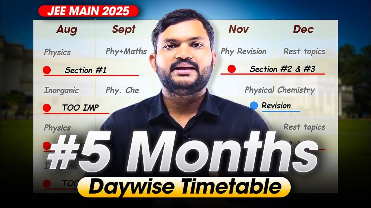 5 Months Daywise Time Table to Score 99 Percentile | JEE Mains 2025 - YouTube