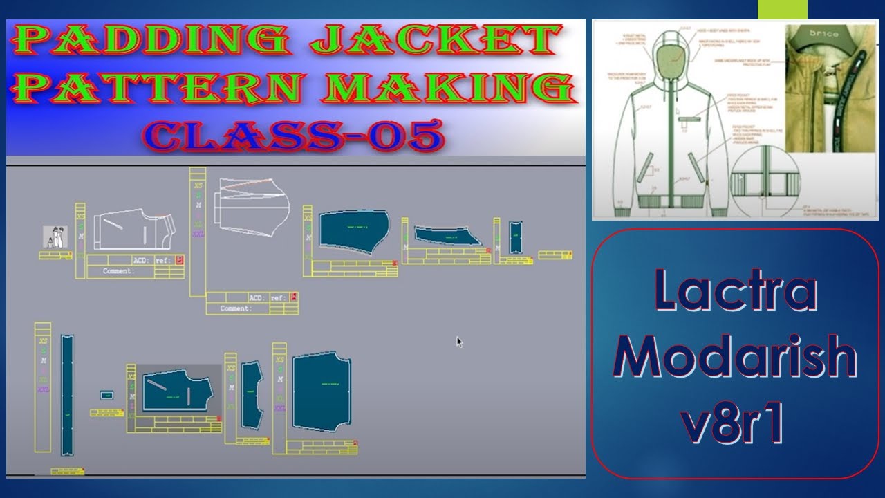 Padding jacket men's class-05 II puffer jacket sewing pattern making # ...