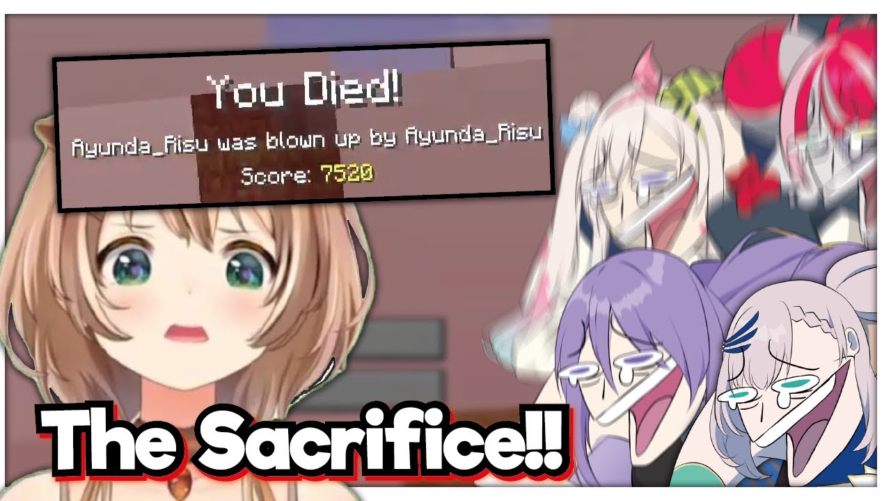 Everyone laugh as Risu explode over her own TNT !!! - YouTube