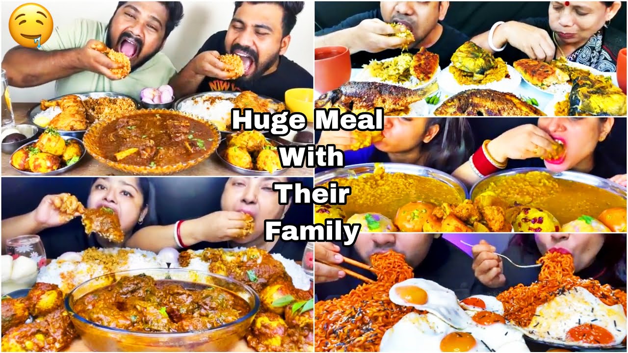 Asmr 🔥Hungry EATING🔥 with Their Family| Mukbangers with Family| Huge ...