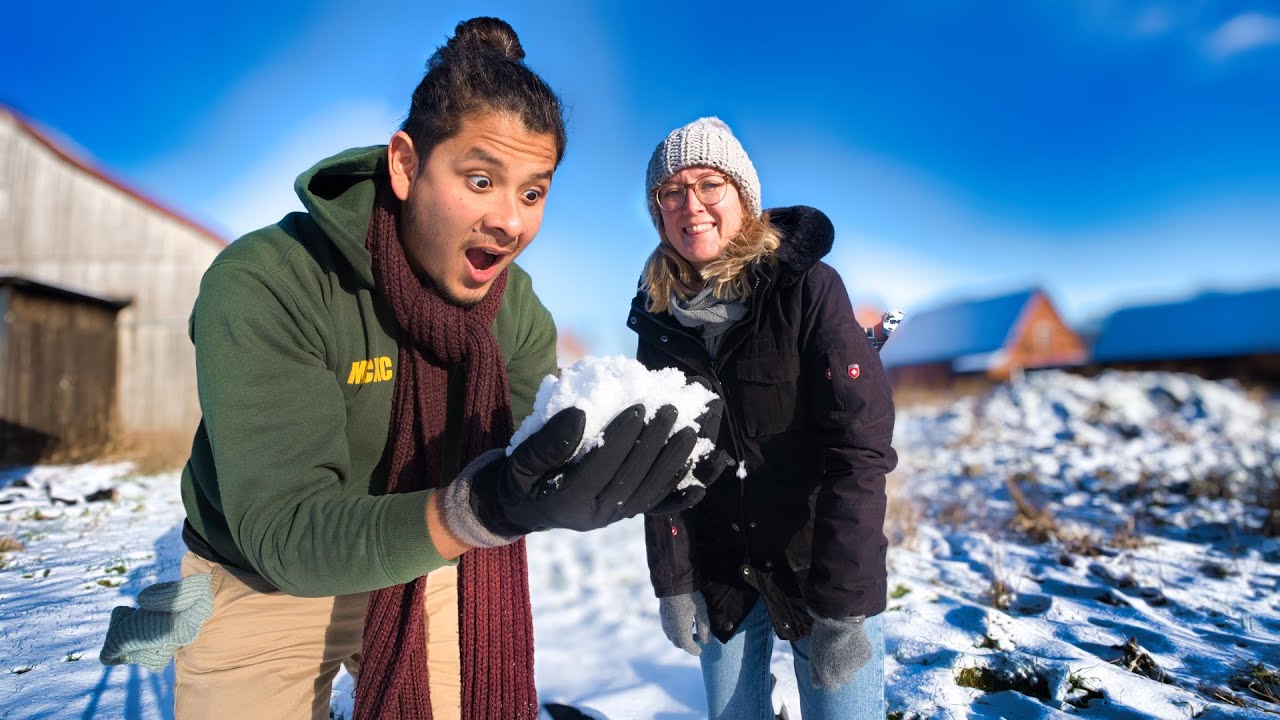 HE SAW SNOW FOR THE FIRST TIME ! - YouTube