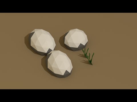 blender tutorial low poly rocks and grass - YouTube