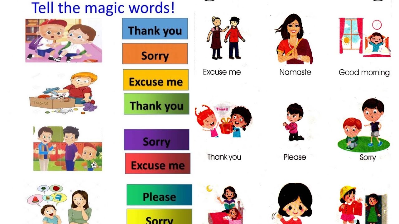 polite words ||| LKG|||UKG||| Kindergraten||| Learn polite words ...