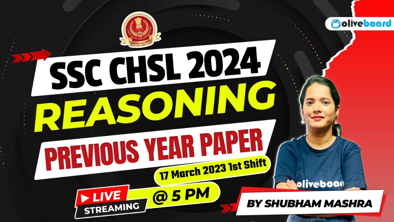 SSC CHSL Reasoning Previous Year Question Paper | SSC CHSL PYQ March ...