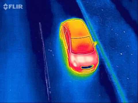 Flir one infrared view of cars on the road - note the heat trails - YouTube