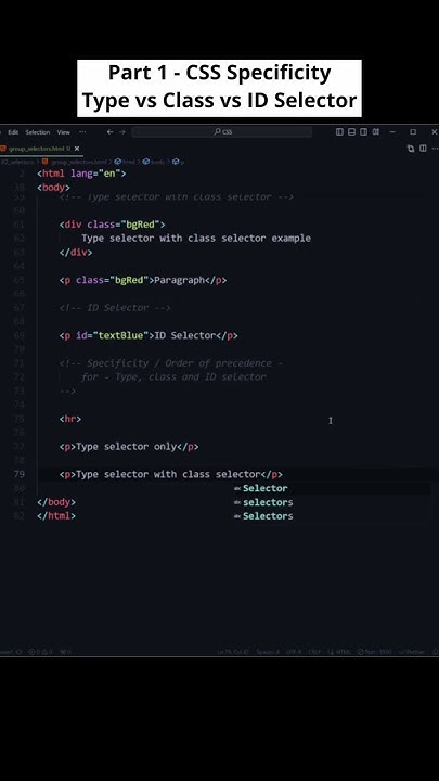 Part 1 Css Specificity Type Class And Id Selectors Explained Csstutorial Codewithmayur
