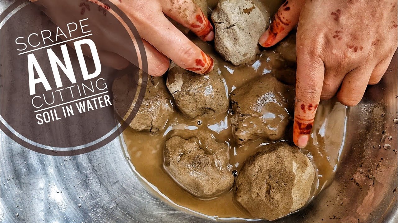 Scrape and cutting soil in water | ASMR - YouTube