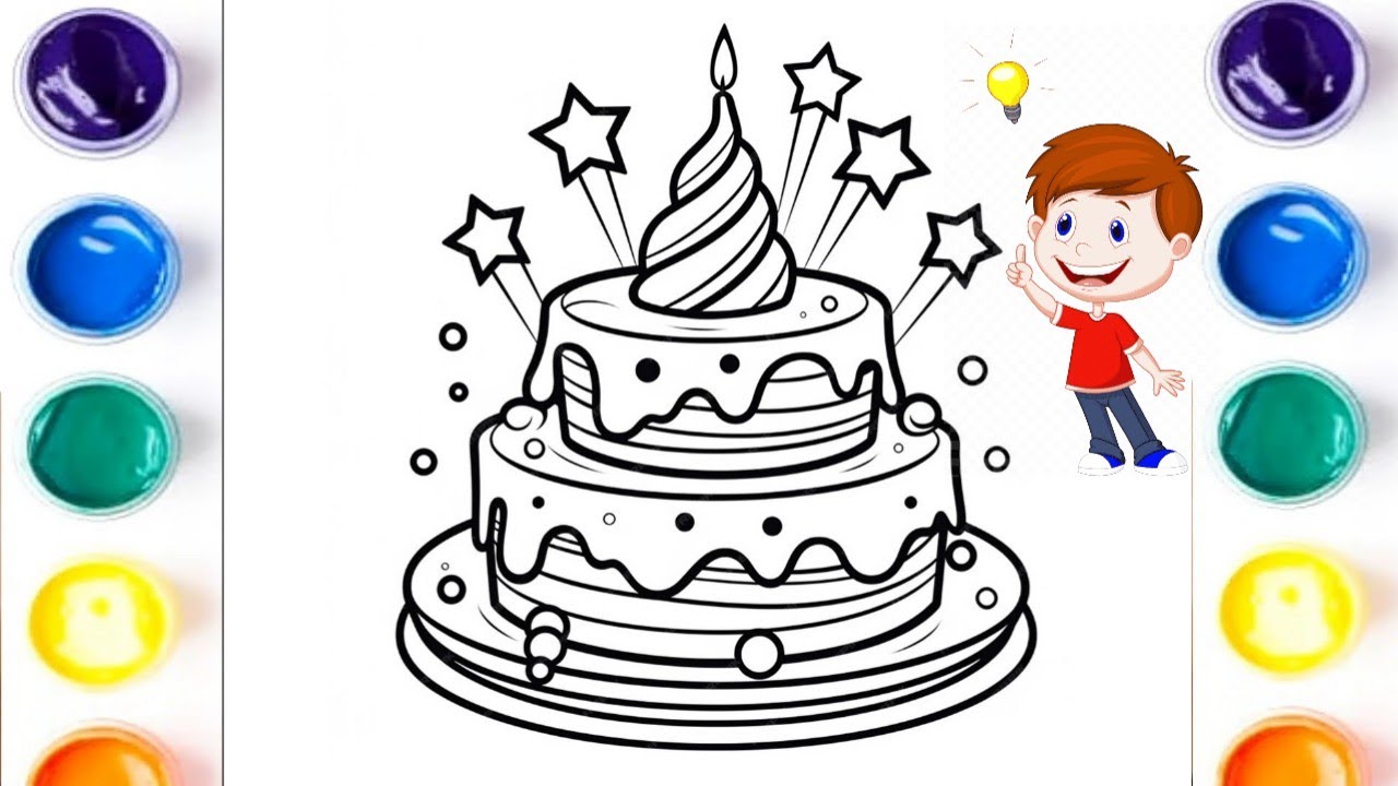 How To Draw A Cute Birthday Cake||how to draw a birthday cake drawing ...