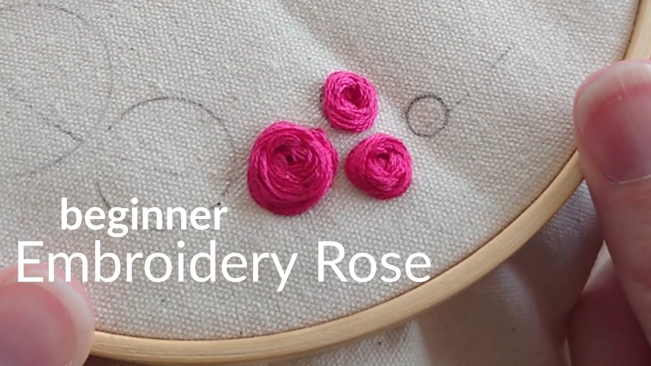 Easy Beginner Embroidery Rose - YouTube