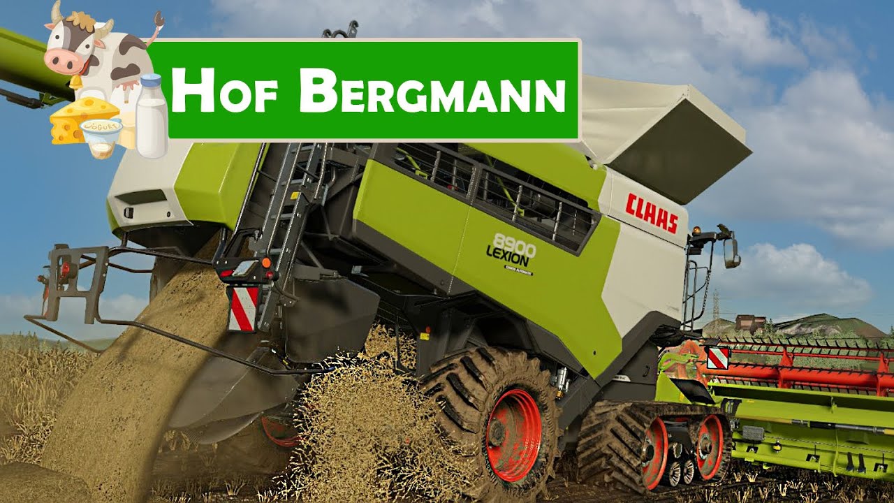 LS19 HOF BERGMANN #276: Roggen Ernte mit dem Claas Lexion 8900 ...