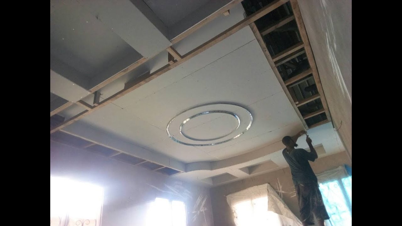 ceiling installation. Cyprus plus gypsum board ( uwekaji wa siling ...