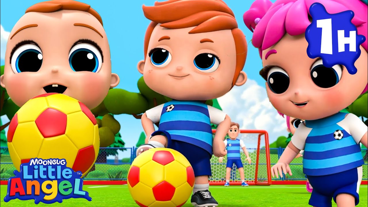 Let's Play Soccer! | Little Angel - Sports & Games Cartoons for Kids ...