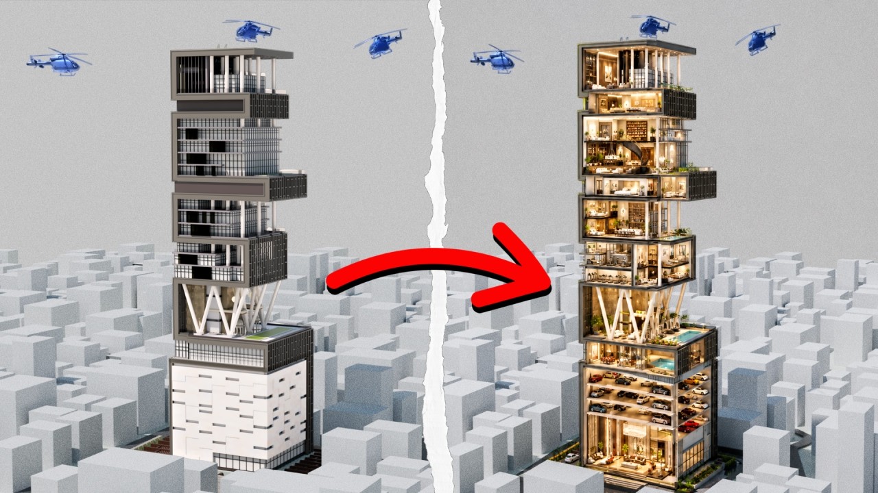 Antilia from inside. ( 3D animation ) - YouTube