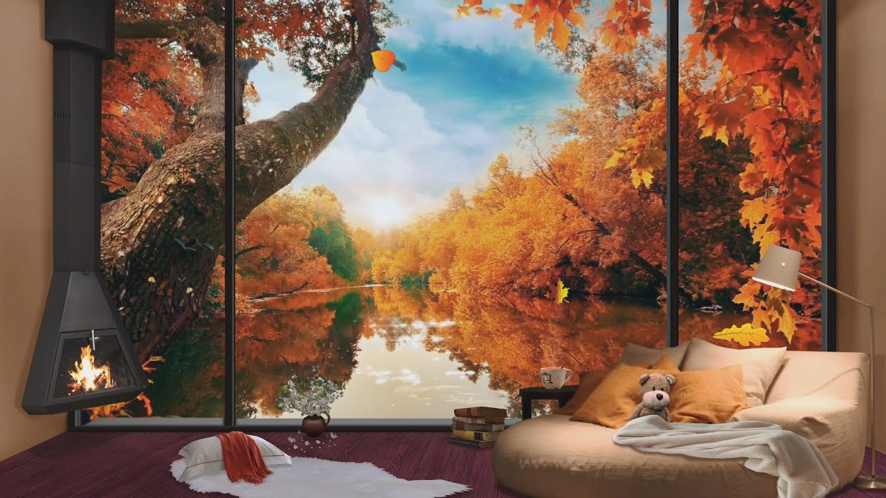 Autumn Lake Ambience | Cozy Autumn Cabin Ambience | Fall Ambience - YouTube
