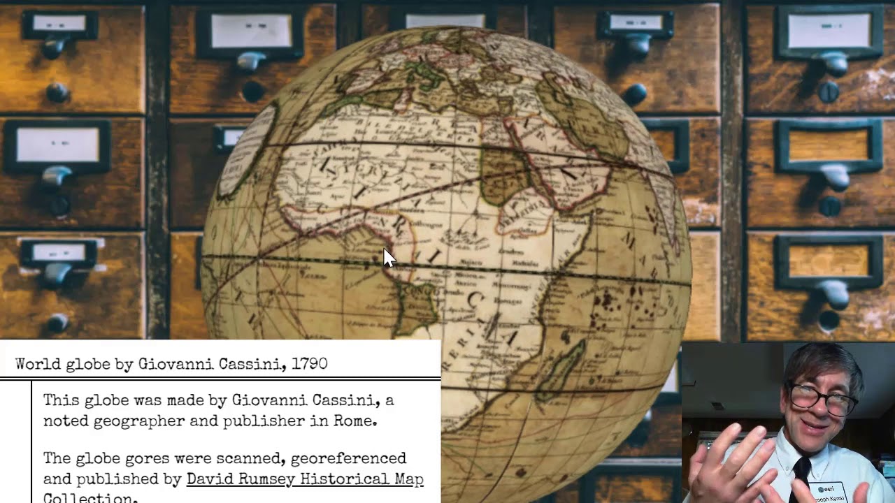 Exploring a world historical map cast on a 3D Globe - YouTube