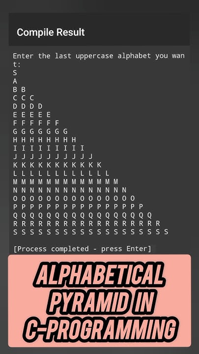 Alphabetical Pyramid Pattern Day 10 in C-Programming #alphabetical #patterns #cprogram - YouTube