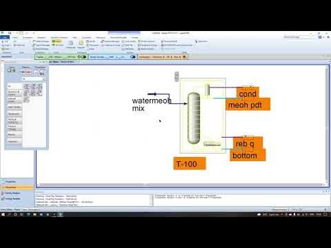 Aspen Hysys simulation | water-methanol distillation column | Easy Simulation method - YouTube