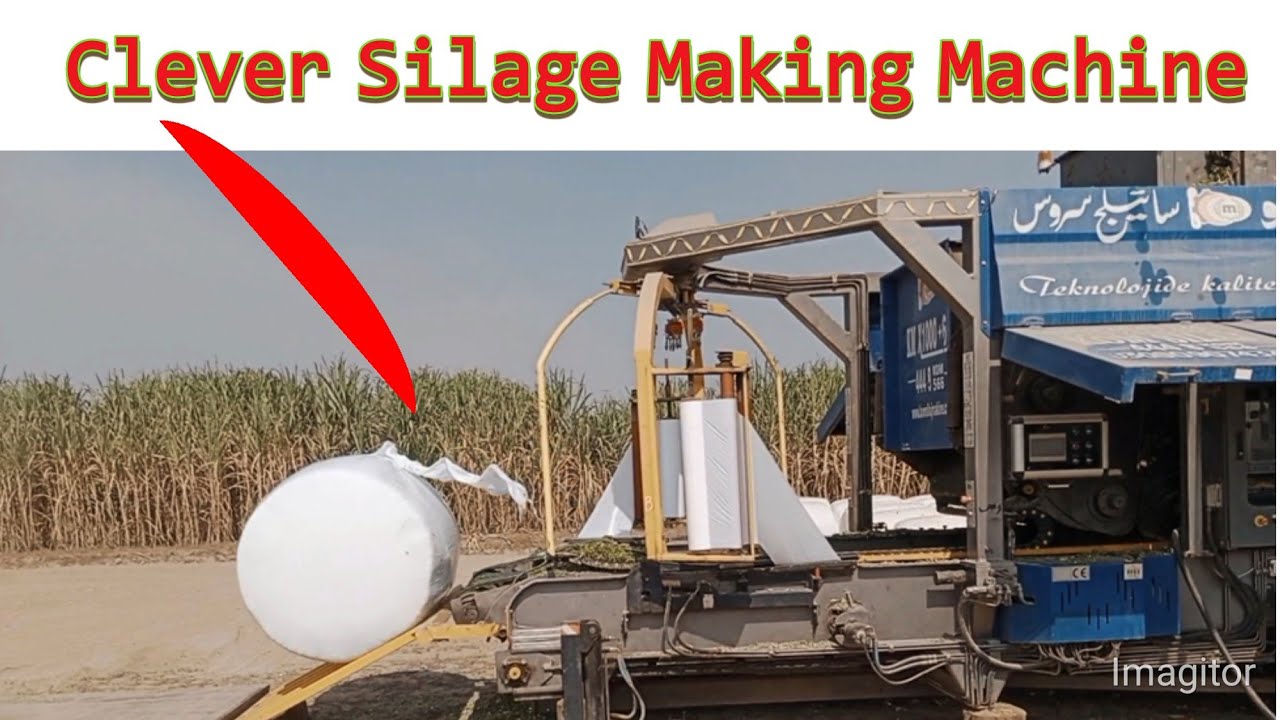 How to pack Silage for animals.Bailing and wrapping Maize silage ...