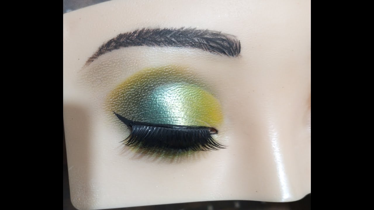 Yellow Green Eye Makeup Tutorial | PRETTY EYES - YouTube