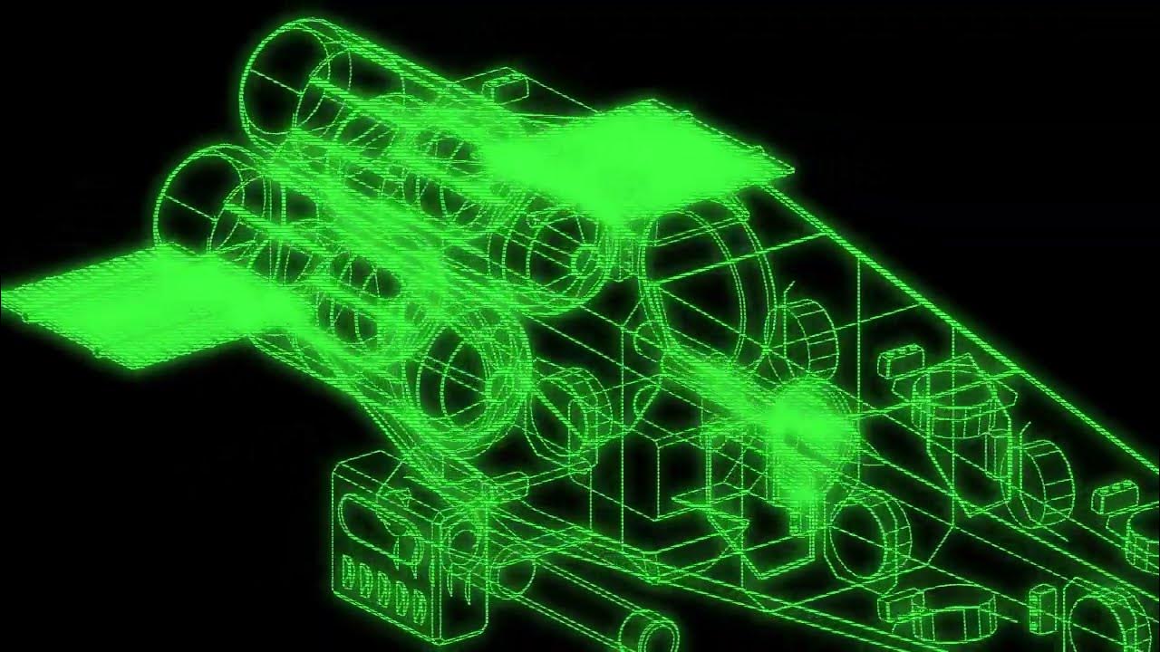 Space fighter wireframe animations created with Python - YouTube