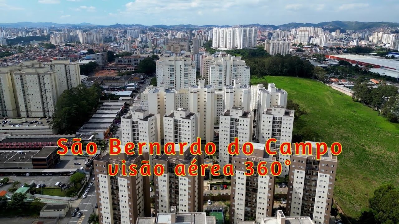Visão aérea panorâmica 360° de São Bernardo do Campo a partir do MESC ...