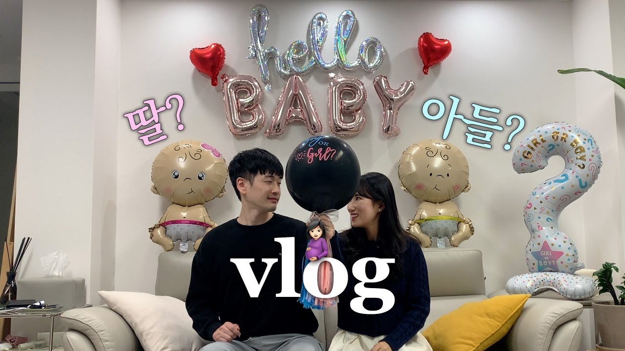 Vlog 젠더리빌파티 ️아들딸성별공개👶🏻임신 13 15주차1차 기형아검사 입체초음파 성별확인 임산부 일상 브이