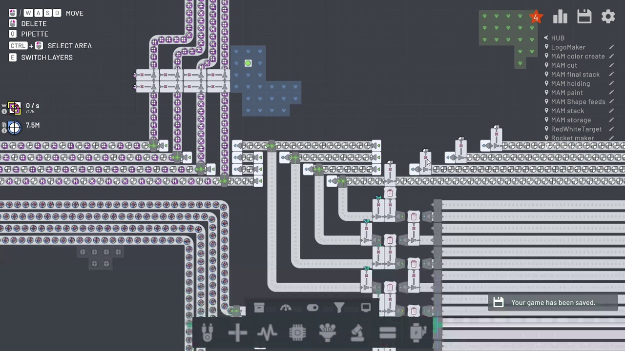 Shapez.io Automatically changing shapez fed to hub - YouTube