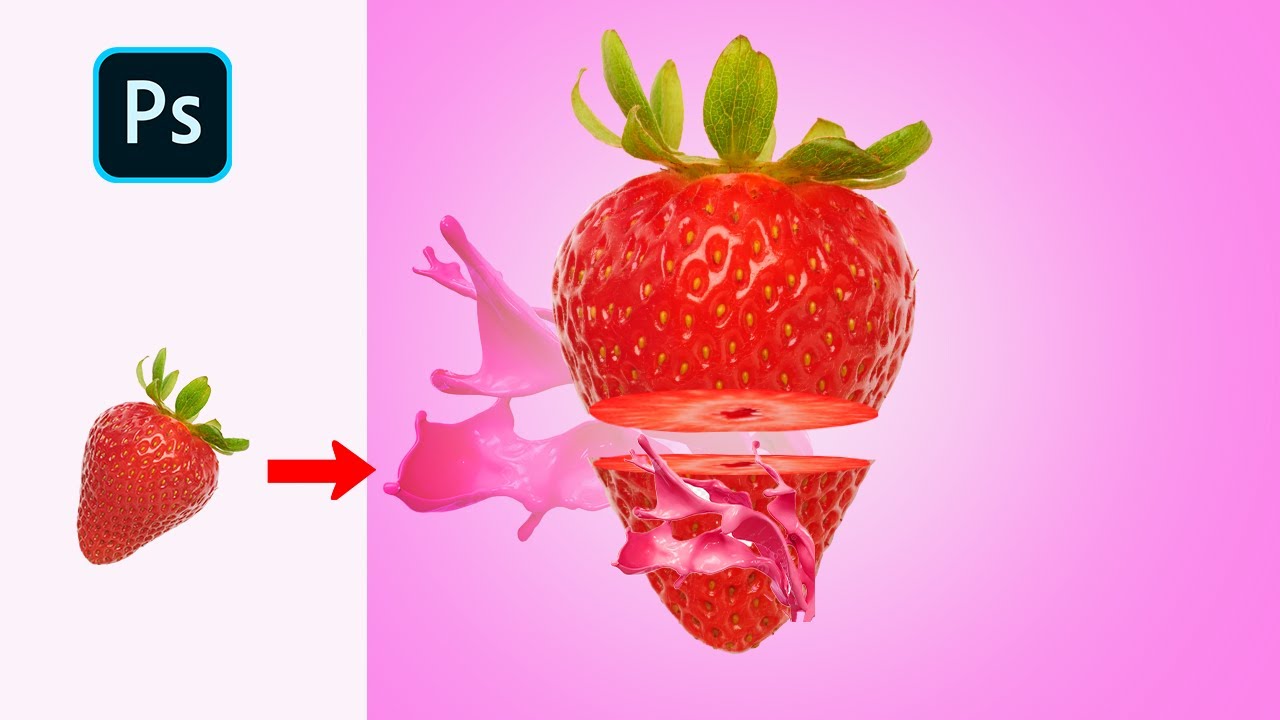 Strawberry Slice Manipulation In photoshop || Photoshop Tutorial - YouTube