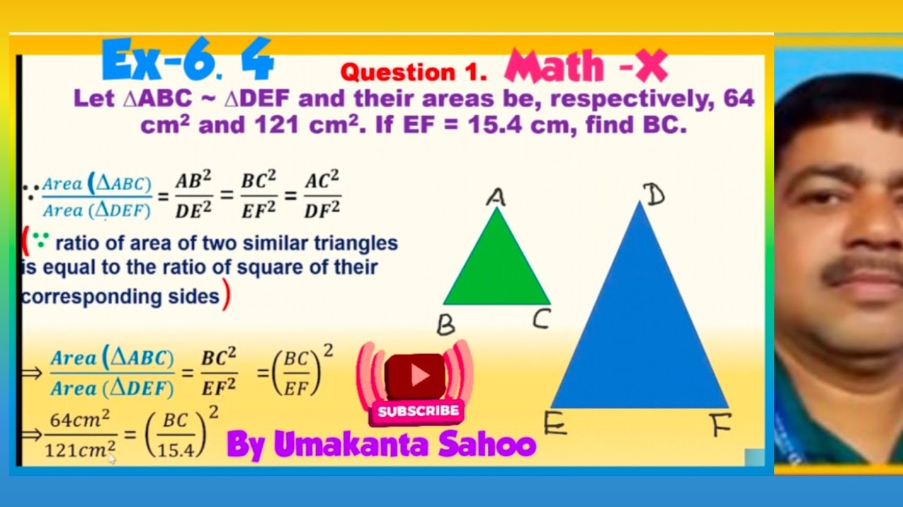 MATH 10 EX 6 4 Question-1 NCERT BOOK-SIMILARITY OF TRIANGLES - YouTube