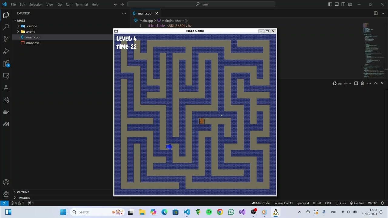i make maze game using C++ - YouTube