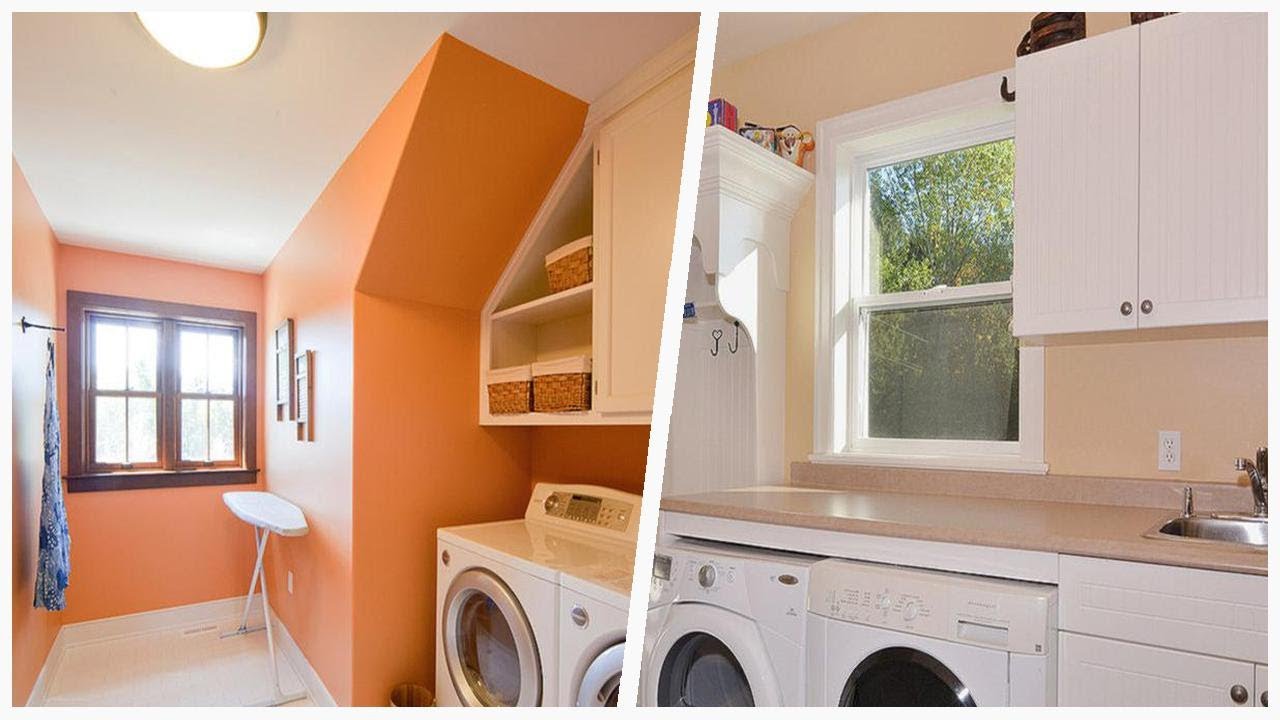 75 Laundry Room With Brown Walls And Orange Walls Design Ideas You'll ...