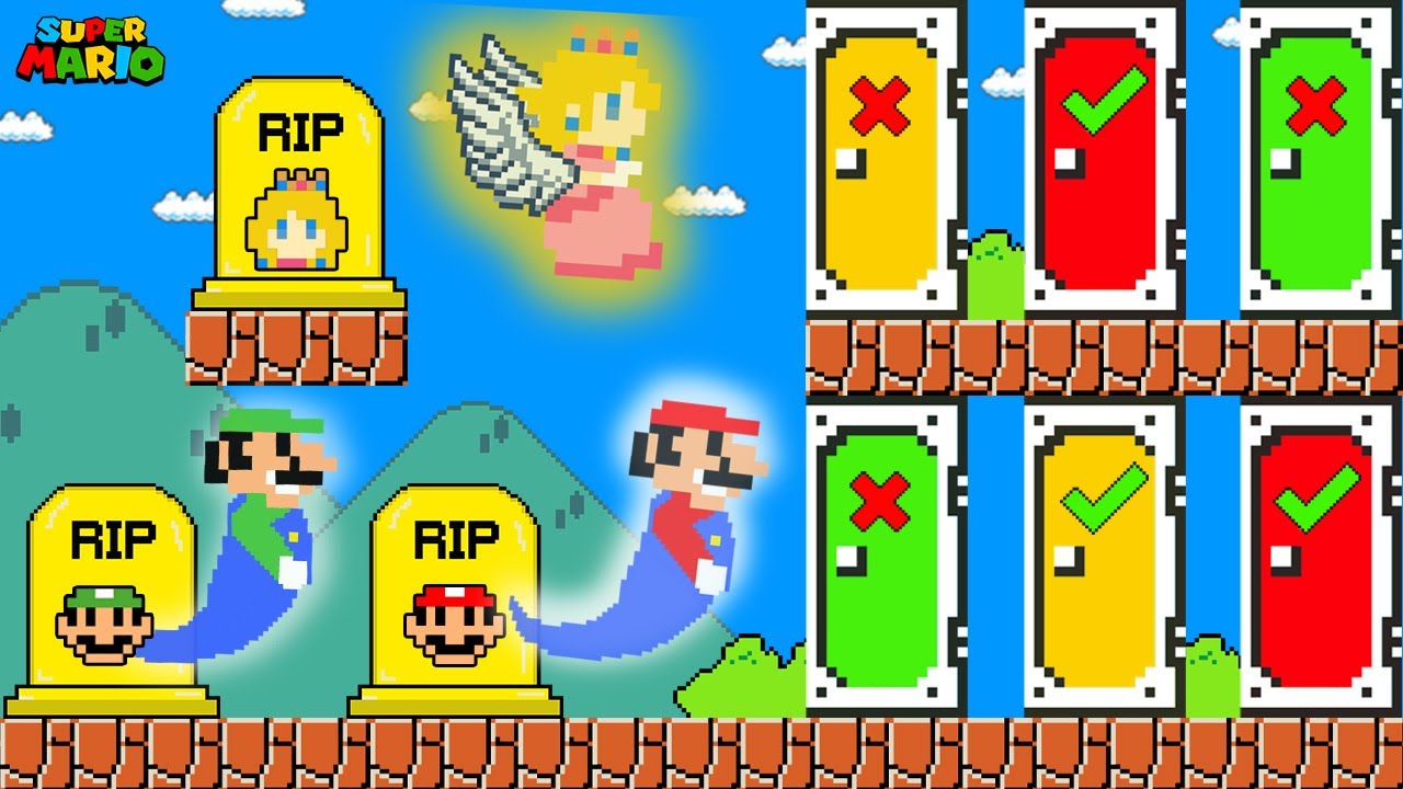 Mario Luigi and Peach After Death: Choose the correct Door? | Game ...