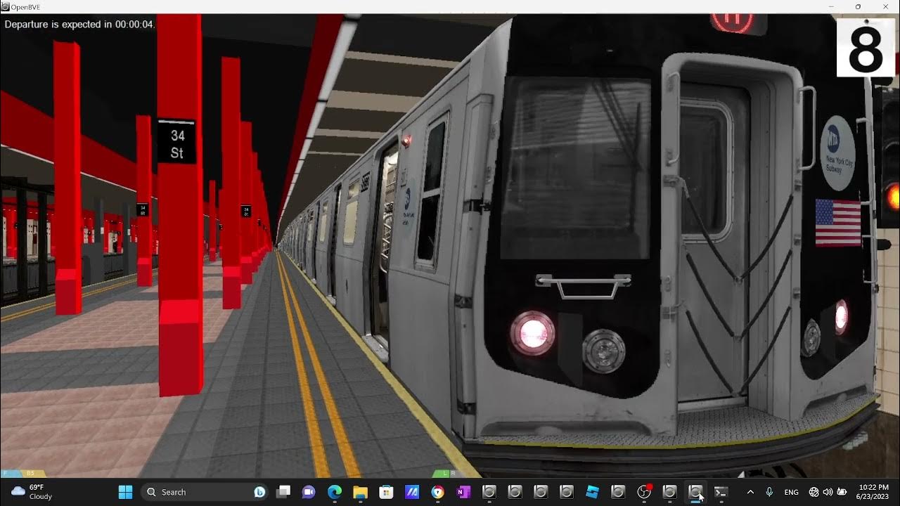 Openbve New R143 Kawasaki M Train Arriving & Departing at 34th Street Herald Square - YouTube