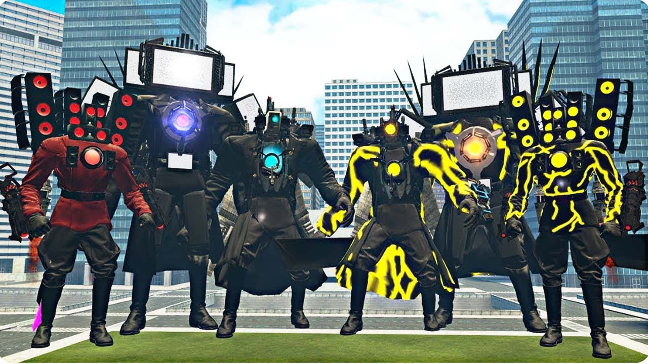 NEW YELLOW TV MAN, CAMERAMAN AND SPEAKERMAN VS ALL SKIBIDI TOILET ...