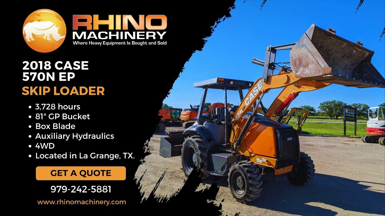 -SOLD- 2018 Case 570N EP Skip Loader For Sale At Rhino Machinery - YouTube