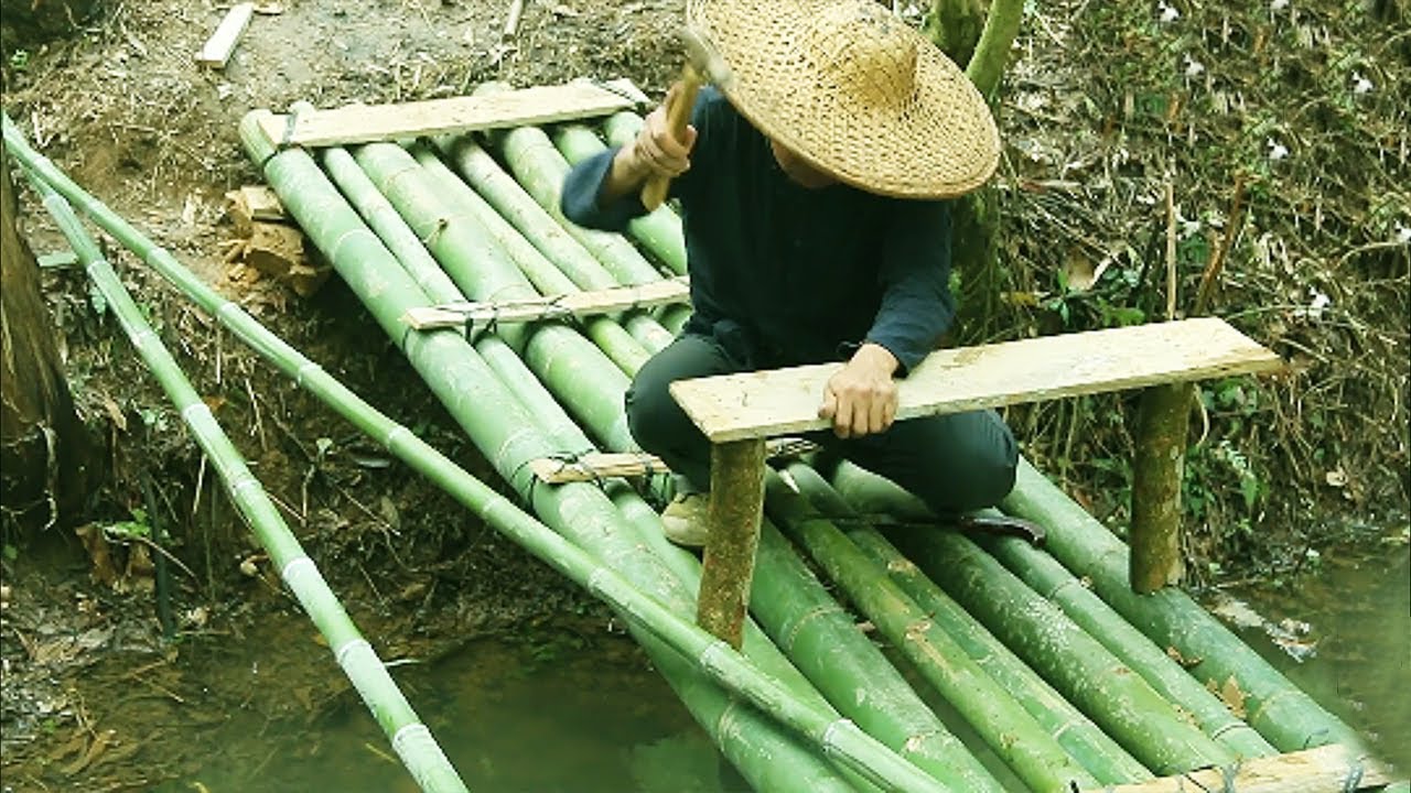 Rural Grandfather Built A Bamboo Bridge,Beautiful And Practical, It’S ...