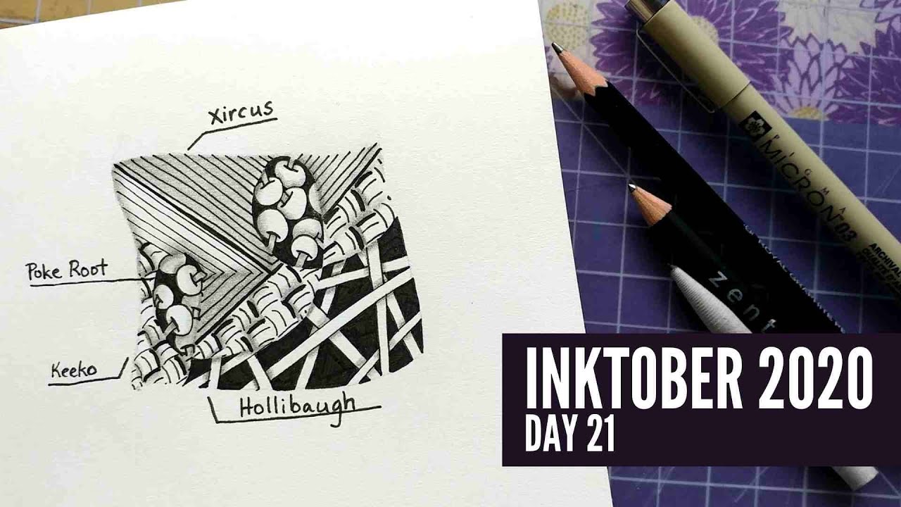 Easy Zentangle Patterns from the Zentangle Legend - Inktober Day 21 - YouTube