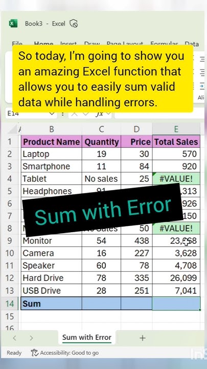 SUM Data Without Errors! Excel AGGREGATE Function Explained #ExcelHacks #ExcelTricks # ...