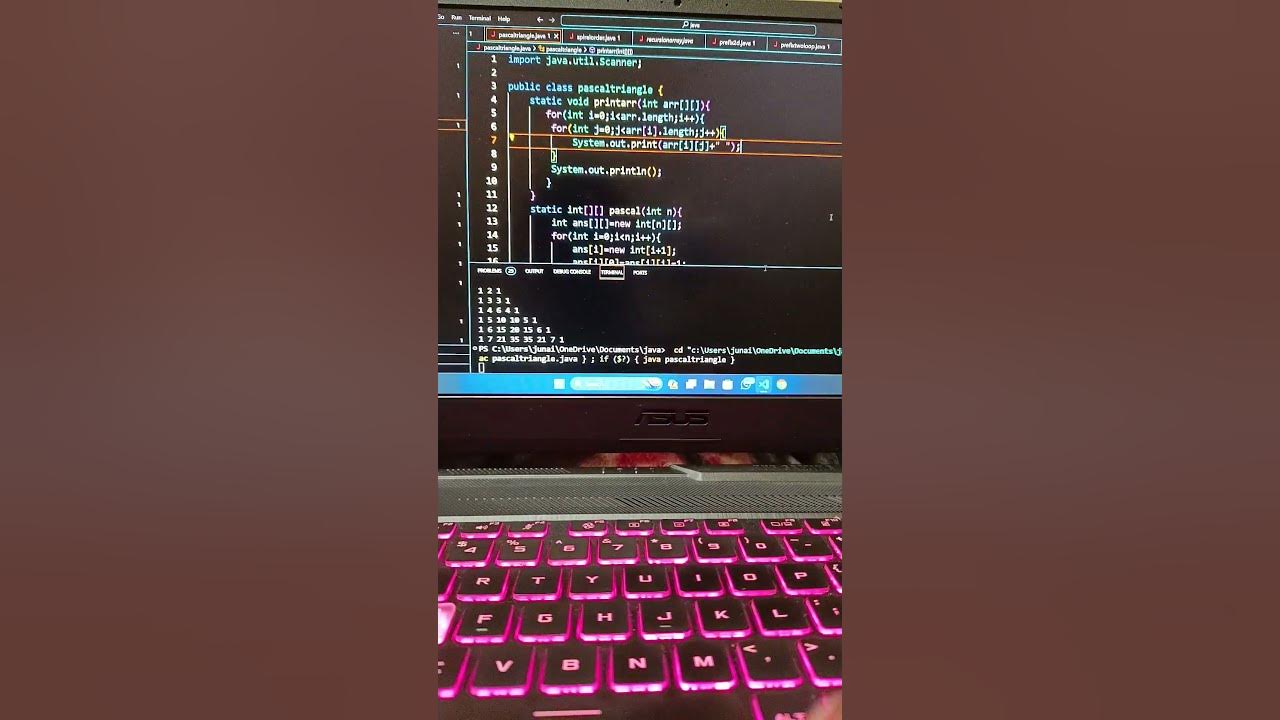 Pascal Triangle Code In Java Coding Viral Vscode Future Music Cover Loop Youtubeshorts