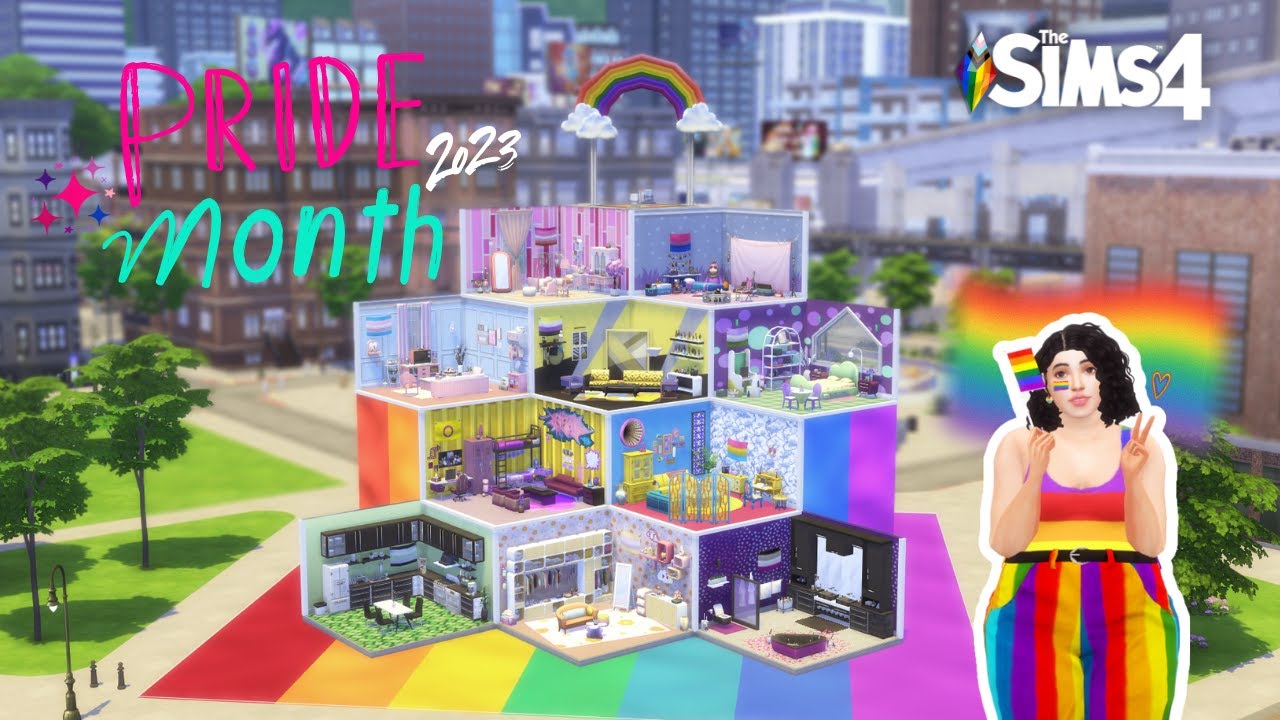 The Sims 4 Speed Build : Pride Month 2023 // ชาเลนจ์สร้างห้องตามสีธง ...