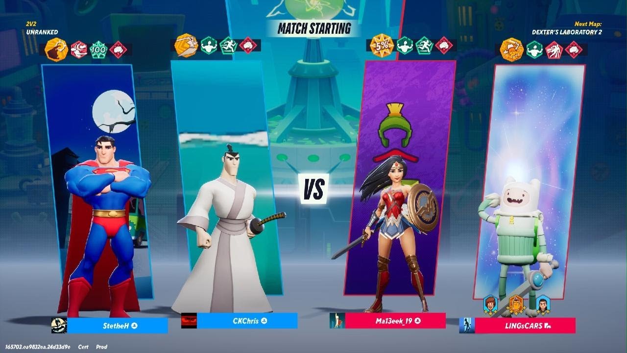 MultiVersus : Superman and Samurai Jack Vs Wonder Woman and Finn - YouTube