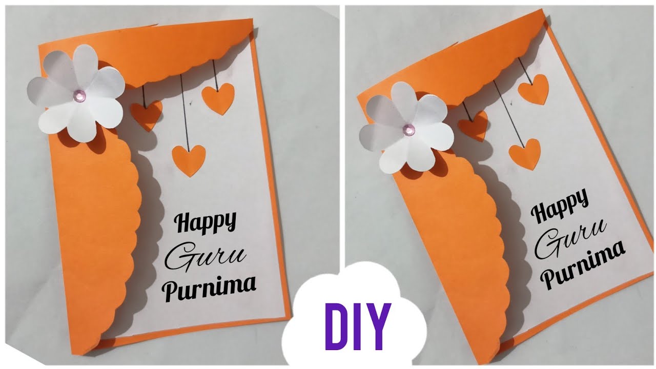 Guru Purnima Greeting Card| How to Make Guru Purnima Greeting card Easy ...