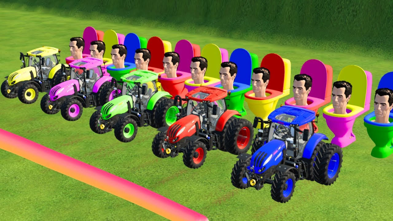 TRACTOR VS SKIBIDI TOILET COLORED - Farming Simulator 22 - YouTube